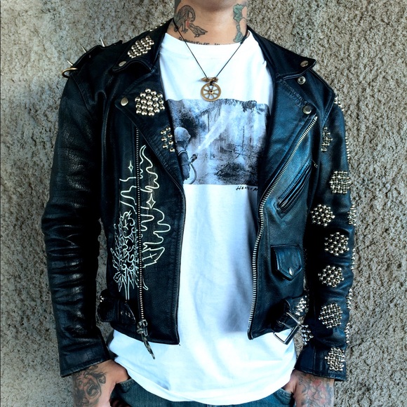 Jackets & Coats | Punk Rock Studded Leather Jacket | Poshmark